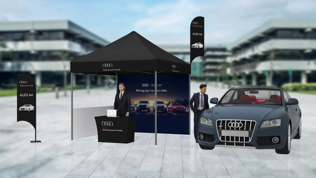 ABO0021 - Tent, Flags, Table, Back and Side Walls - Insta Brand Activation