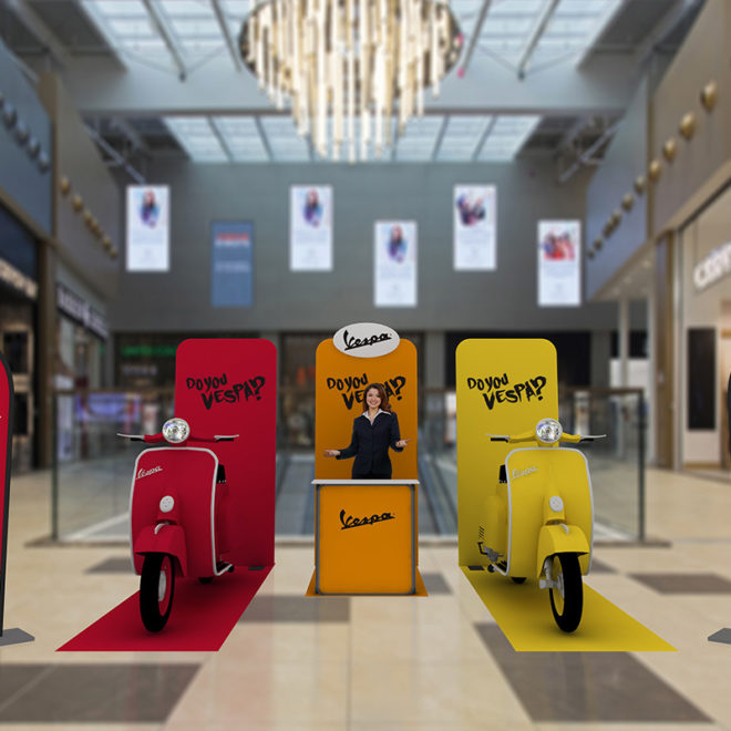 ABI0017 - Aluminum Standees, Flags, Counter - Insta Brand Activation